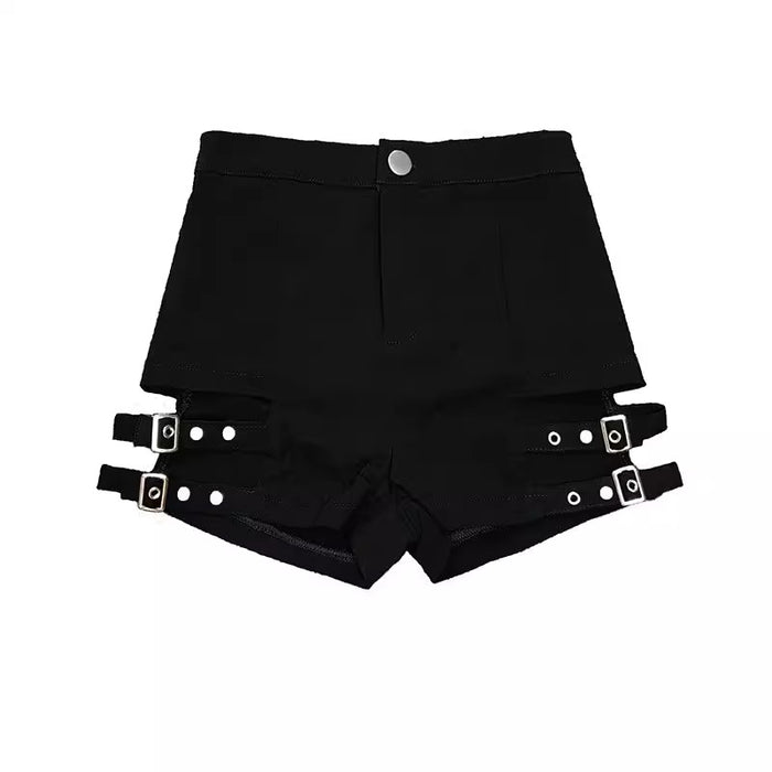 Goth Punk Shorts with Buckle
