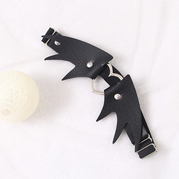 Heart Bat Wing Leather Femboy Garter