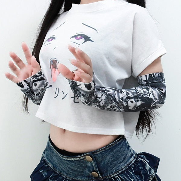 Japan Anime Face Crop Top