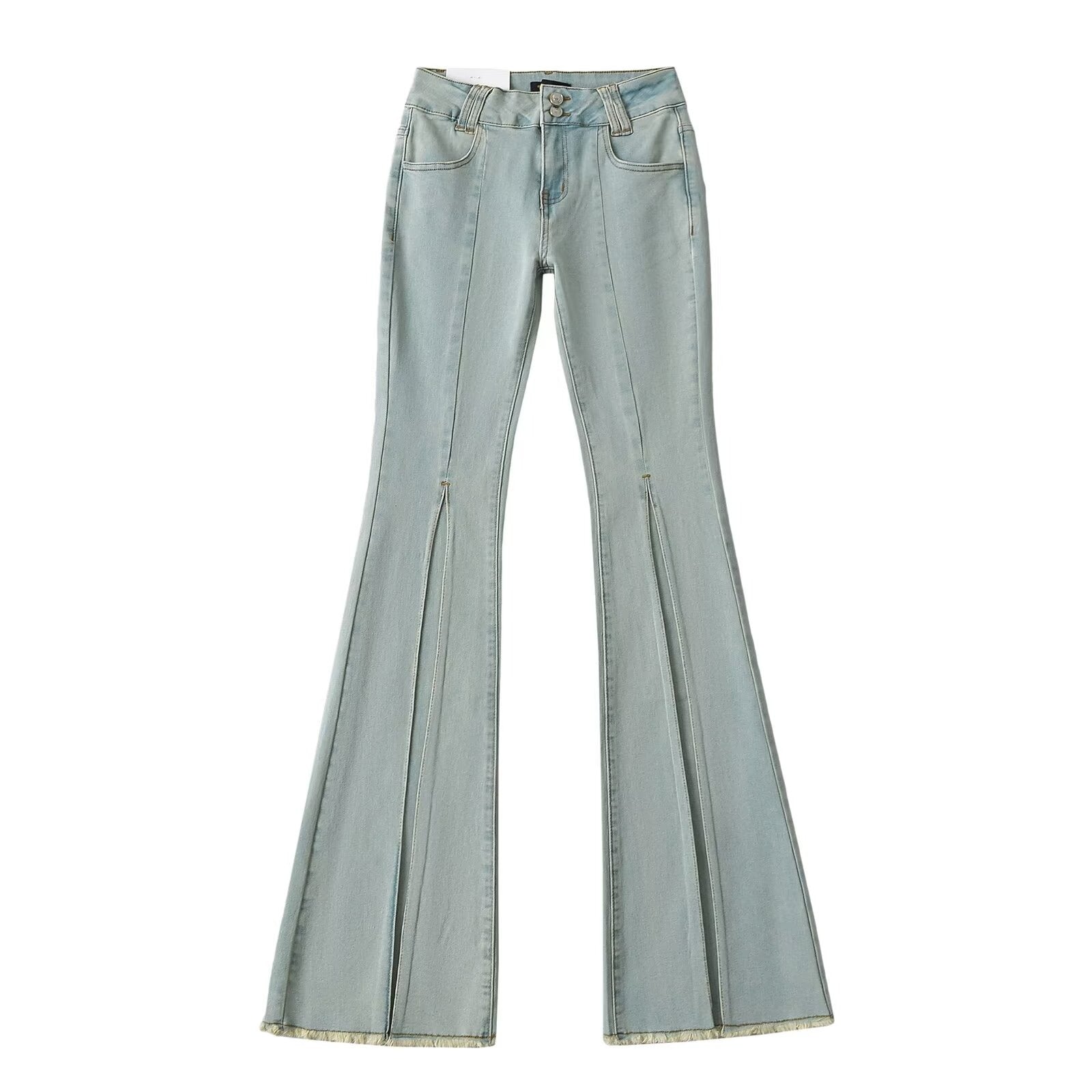 Light Blue Denim Flare Pants
