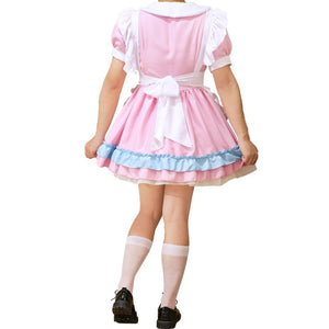 Pink Cat Maid Puff Dress Set